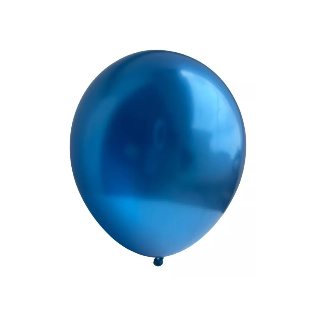 Globo 12" Azul Chrome 50p – PartyStock