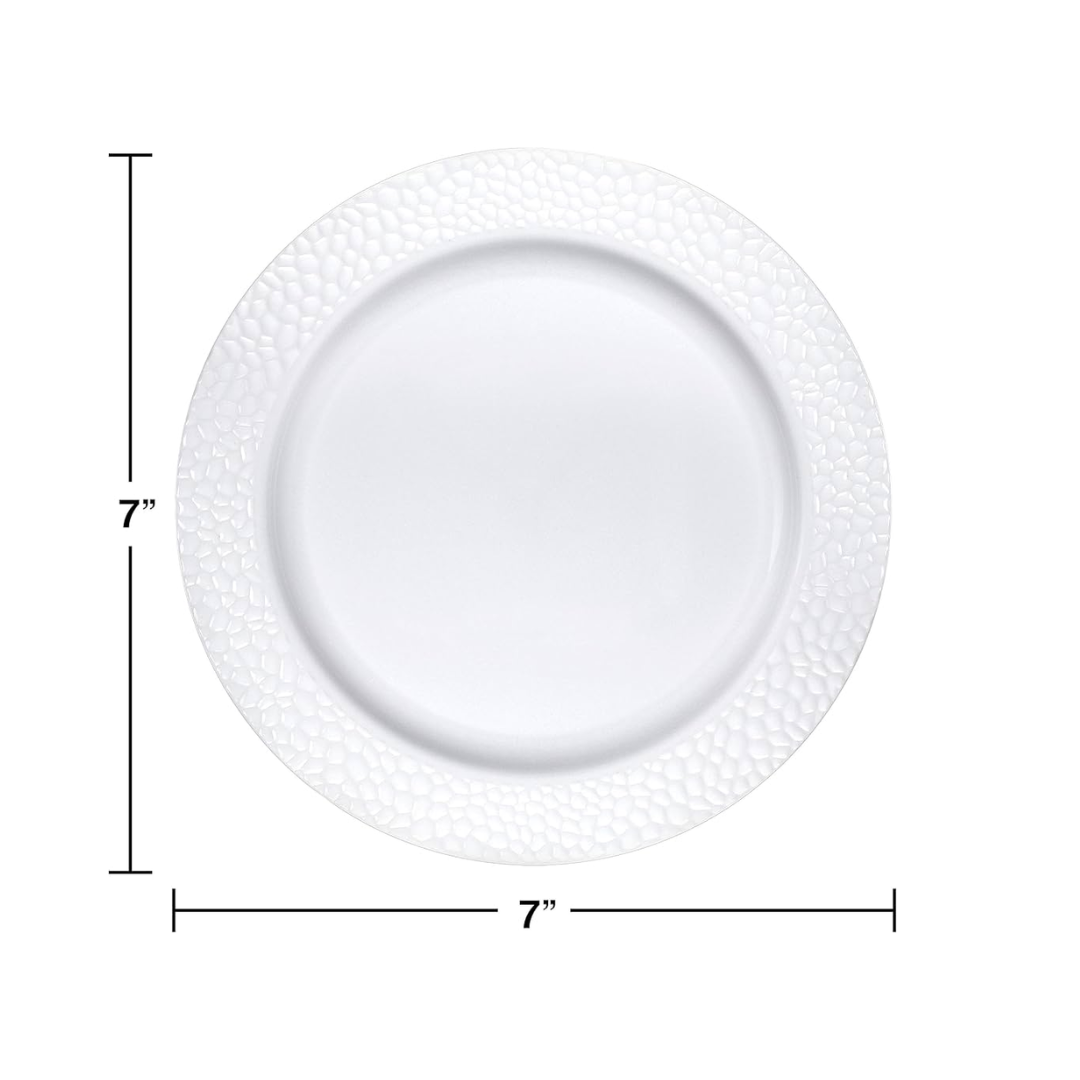 Plato Plástico White Pebble 7" – PartyStock