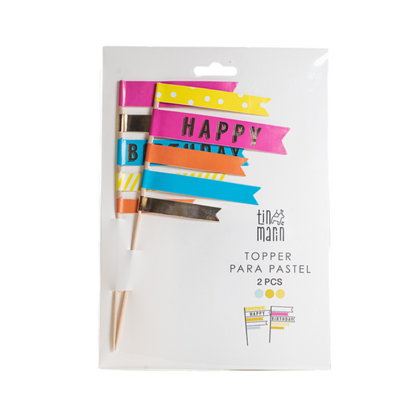 Toppers para pastel banderines – PartyStock