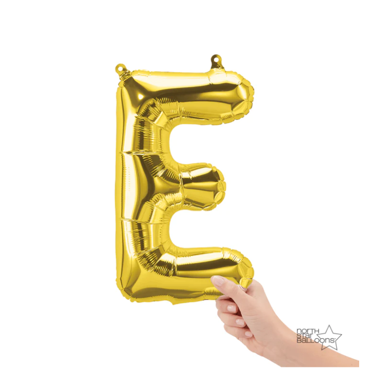 Letra E Dorado 14" – PartyStock