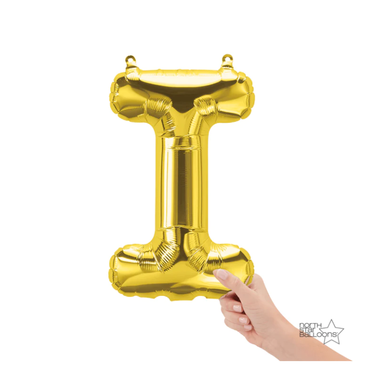 Letra I Dorado 14" – PartyStock
