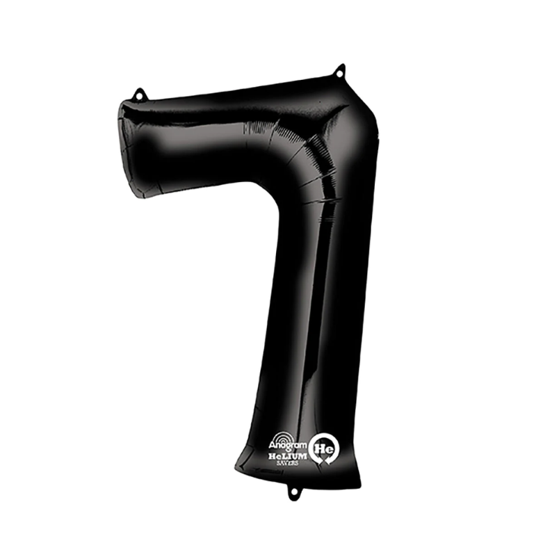 Número 7 Negro 34" – PartyStock