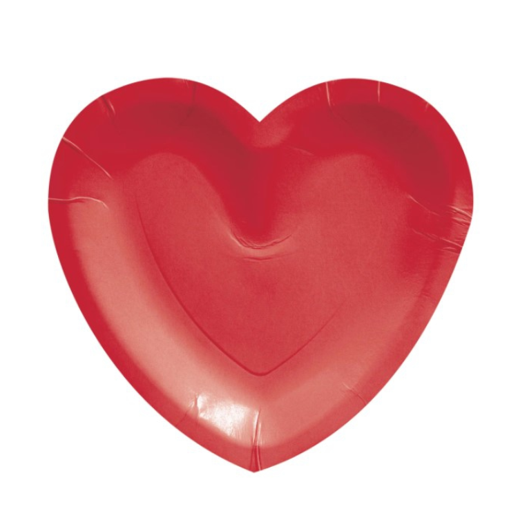 Plato 8" Red Heart – PartyStock